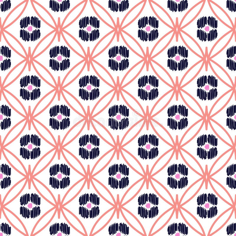 Rhombs Decorated Shapes Seamless Vector Pattern. Stock Vector ...