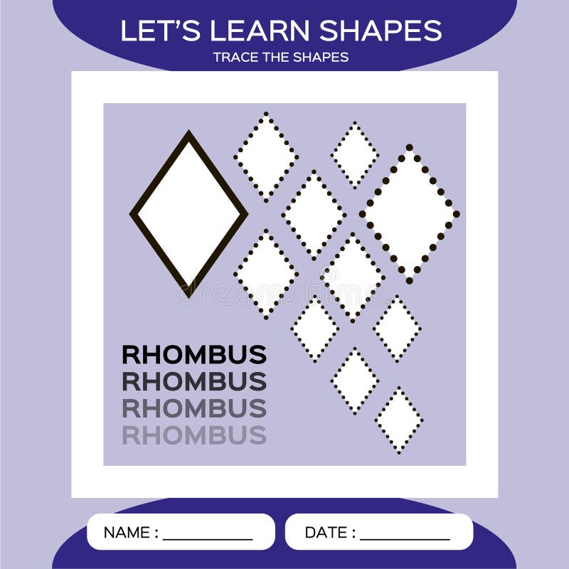 Rhombus. Basic Geometric Shapes. Elements for Children. Learn Shapes ...