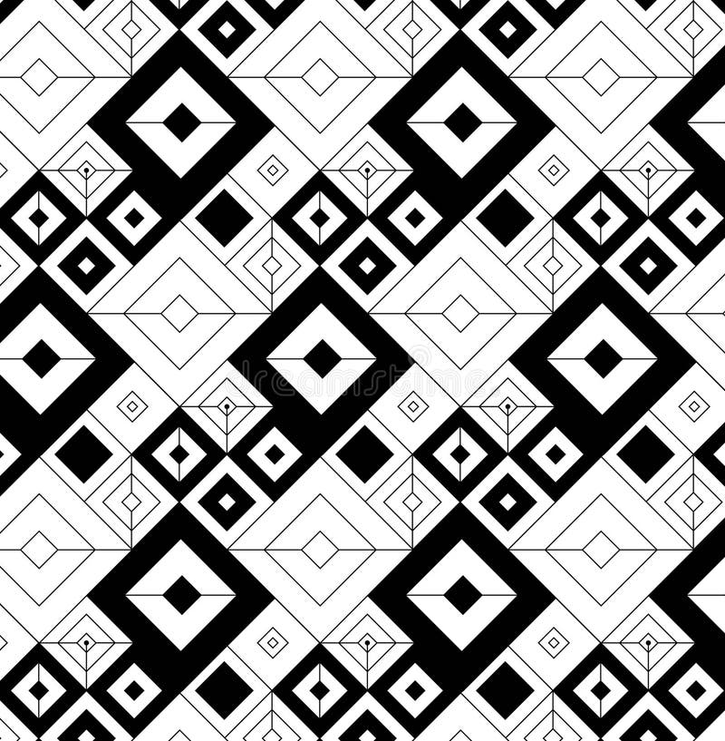 Rhombus Black and White Chevron Geometry Seamless Pattern. Vector ...
