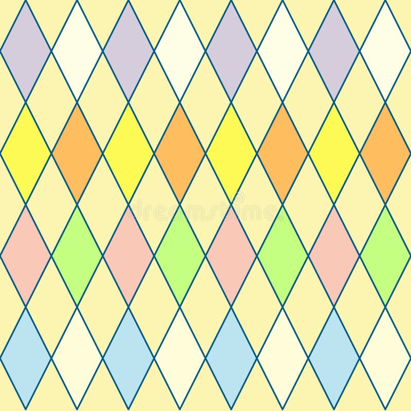 Rhombus Geometric Seamless Pattern, Diamond Check Print in Colorful ...