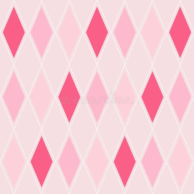 Rhombus Geometric Seamless Pattern, Diamond Check Print in Pink Stock ...