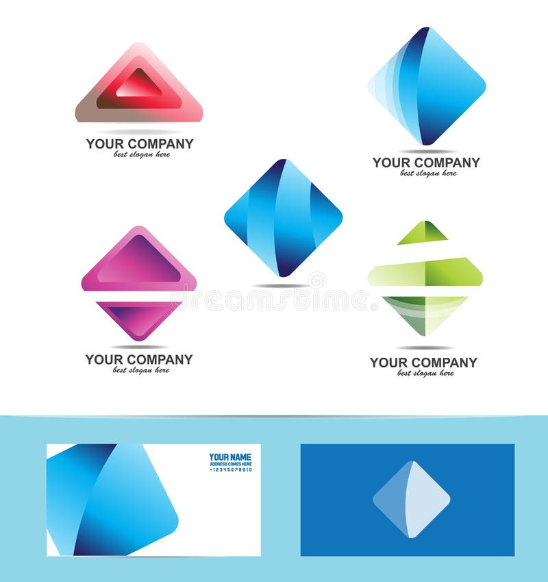 Rhombus logo icon set stock vector. Illustration of blue - 61010335