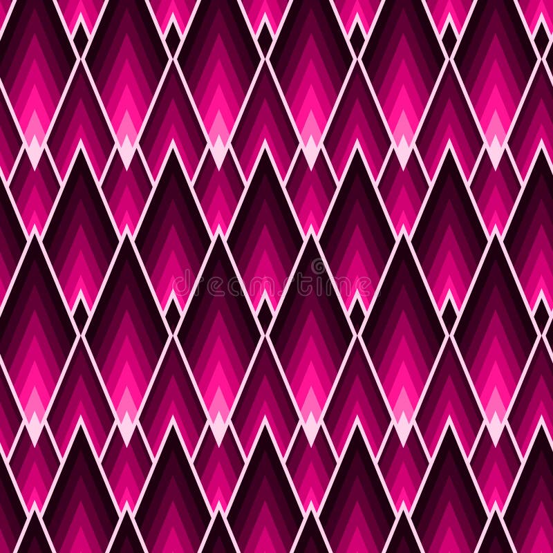 Seamless Boho Style Pattern with Outlined Rhombus Repeat Stock Vector ...