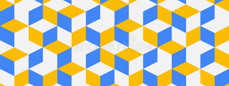 Rhombus Seamless Pattern in Ukrainian Flag Colors. Geometric Vector ...