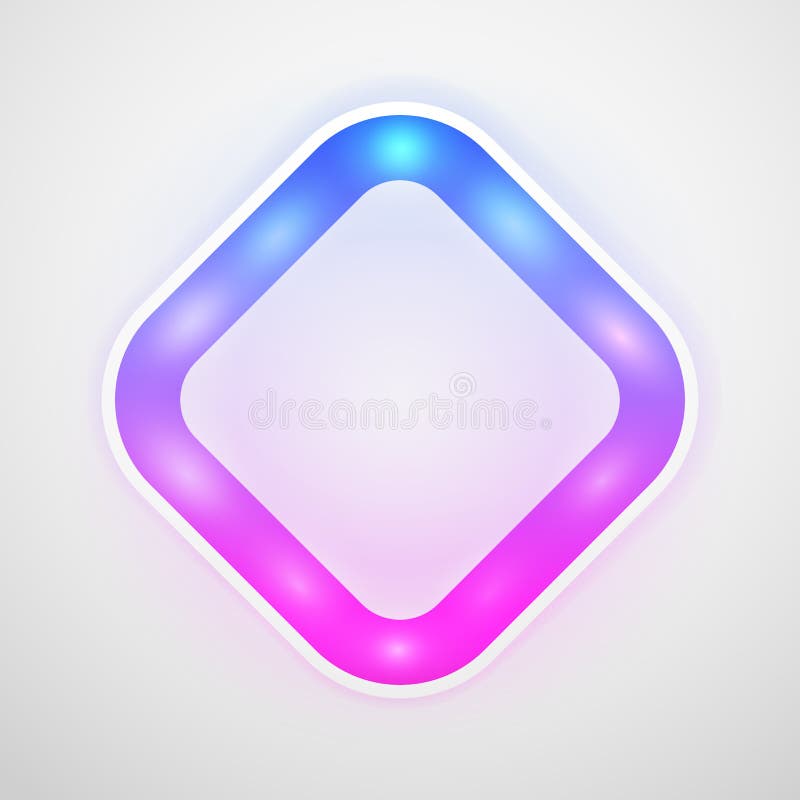 Rhombus Shape LED Lamp Neon Color Icon Stock Vector - Illustration of ...