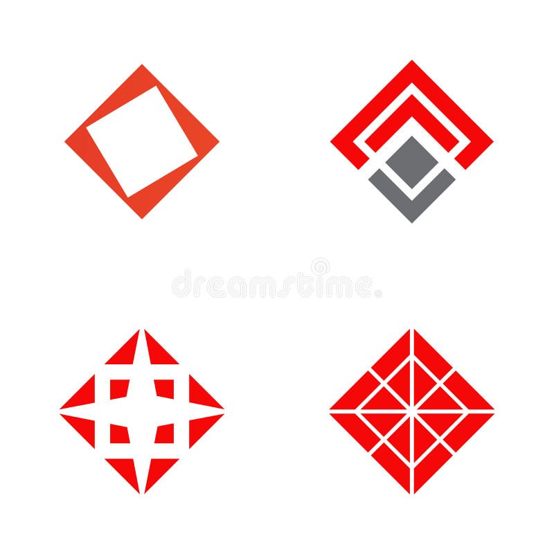Rhombus Shape Pattern Icon Logo Design Stock Vector - Illustration of ...