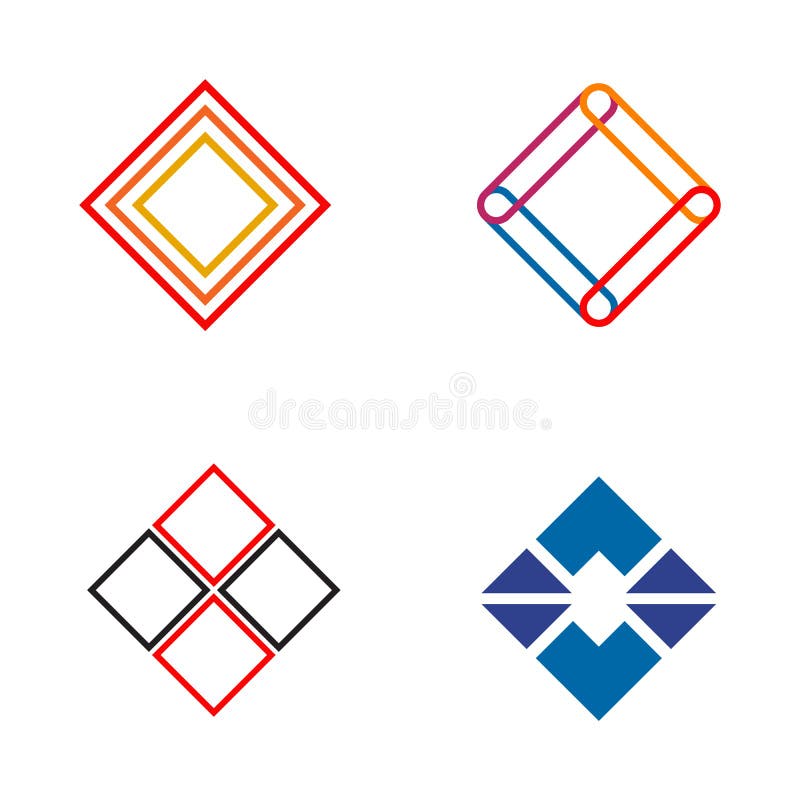 Rhombus Shape Pattern Icon Logo Design Stock Vector - Illustration of ...