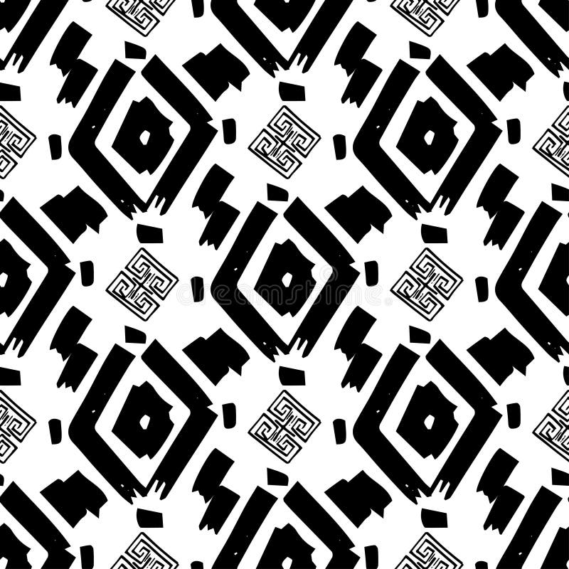 Rhombus Simple Seamless Pattern Hand Drawn, Vector. Stock Vector ...