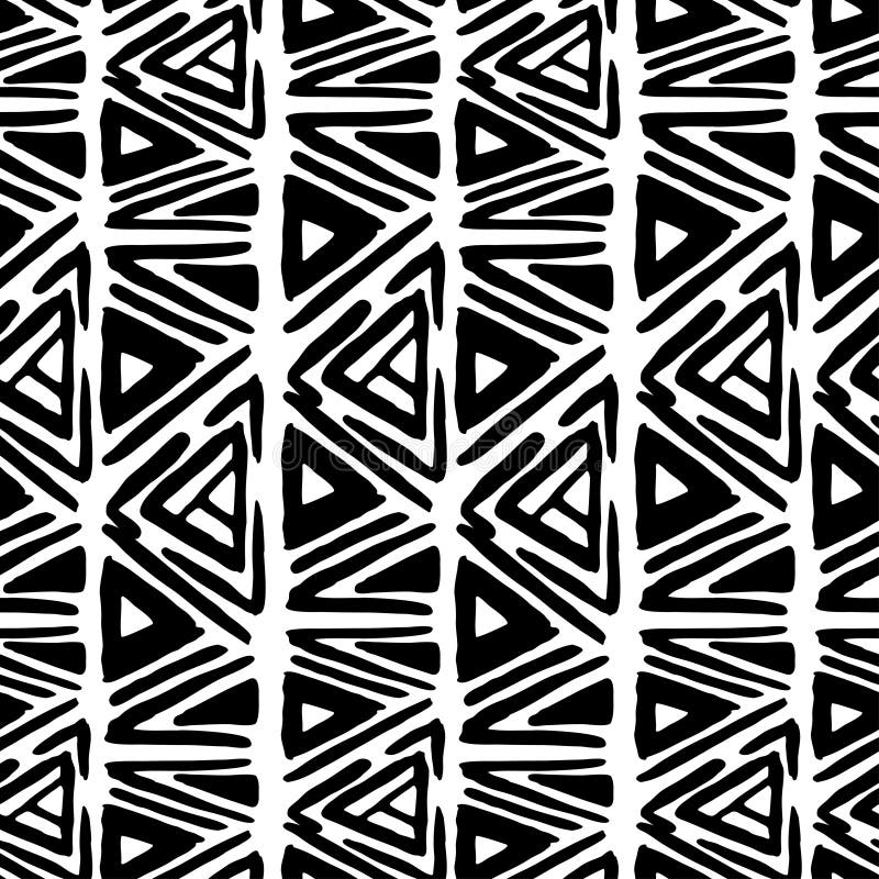 Rhombus Simple Seamless Pattern Hand Drawn, Vector. Stock Vector ...