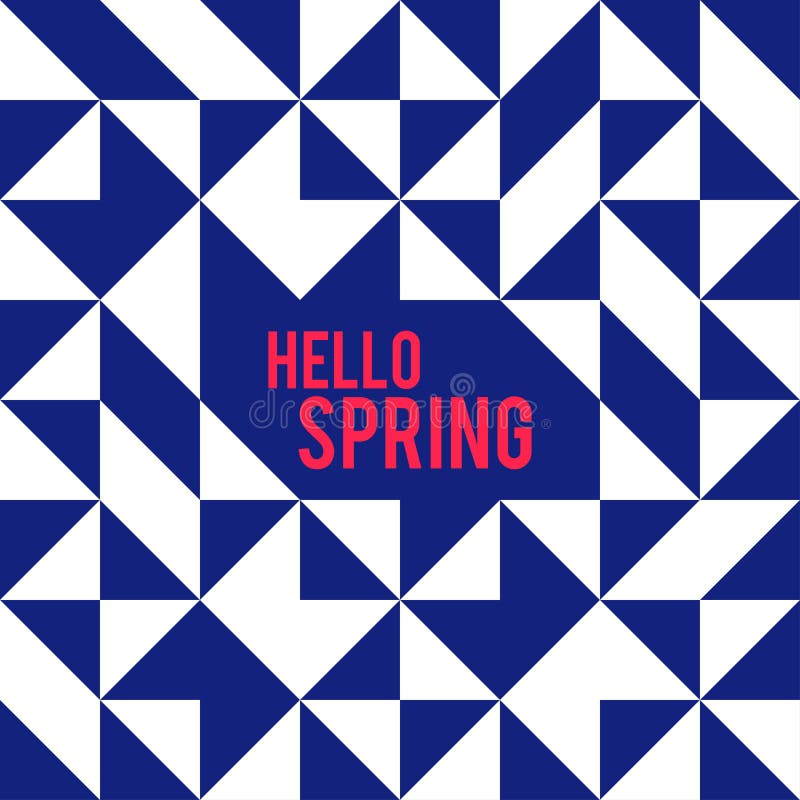 Rhombus and Square Shape and Hello Spring. Stock Vector - Illustration ...