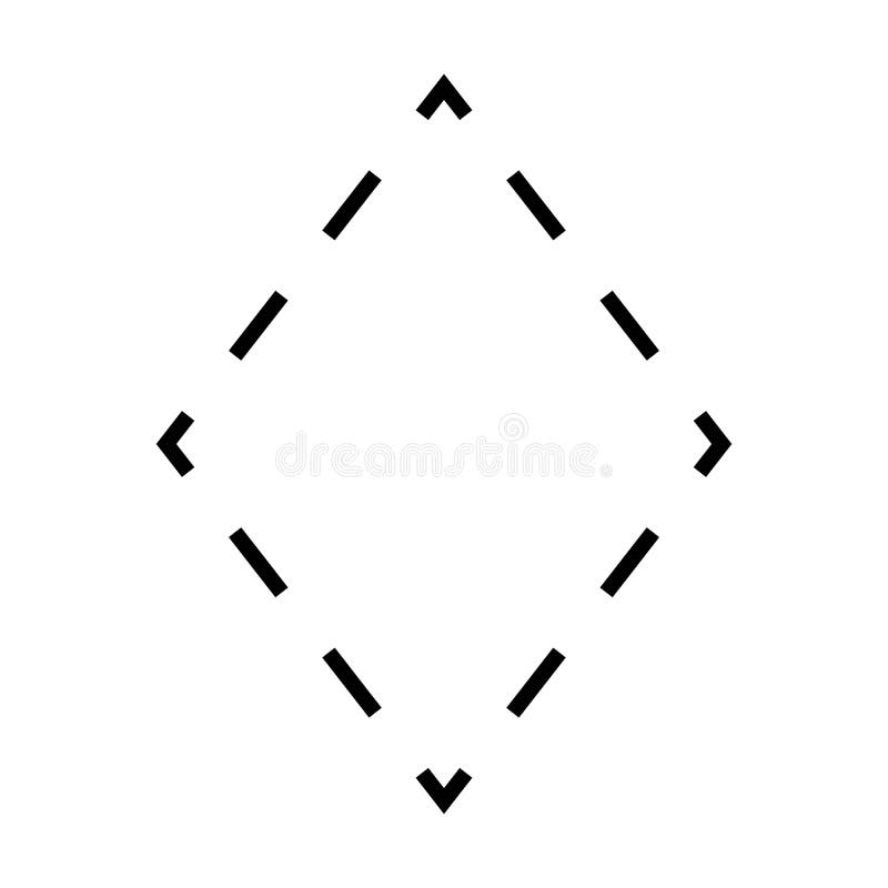 Rhombus Symbol Dashed Shape Vector Icon for Creative Graphic Design Ui ...
