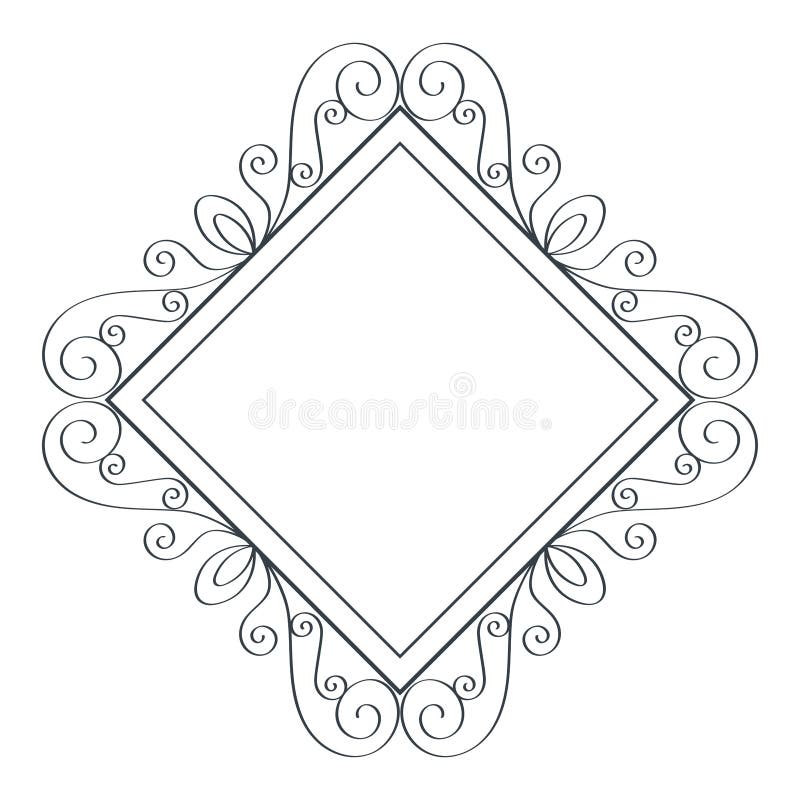 Rhombus Victorian Monogram Icon Stock Vector - Illustration of ...