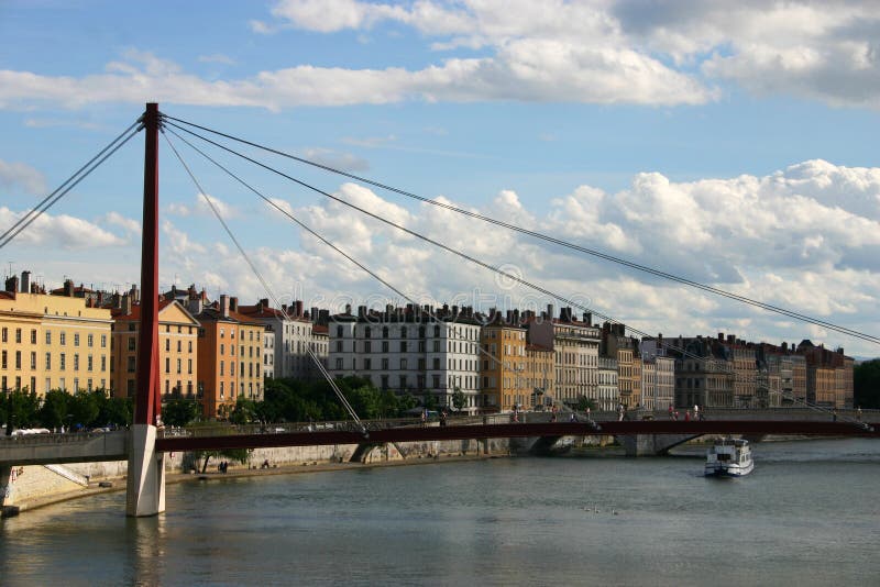 Rhone stock photo. Image of bridge, clouds, building, river - 867724