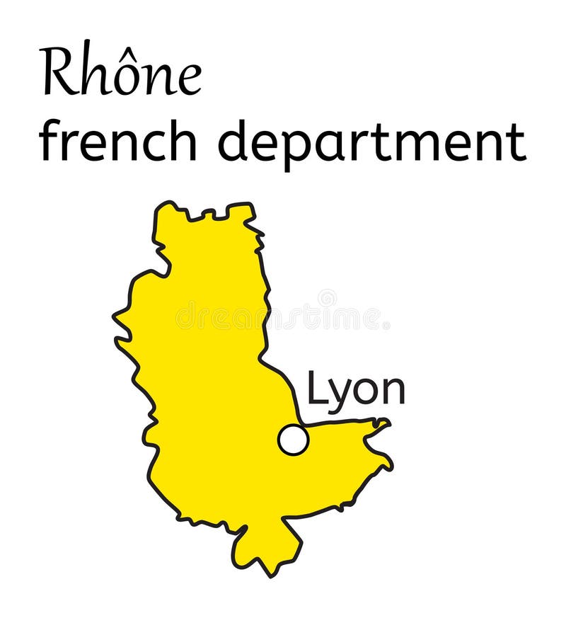 Rhone French Department Map Stock Vector - Illustration of geographic ...