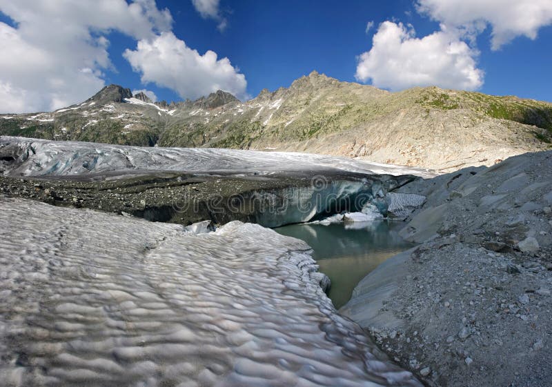 Rhone glacier stock photo. Image of melting, famous, cloud - 12867120
