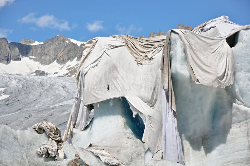 Glacier Covered with Sheets Stock Image - Image of mountain ...