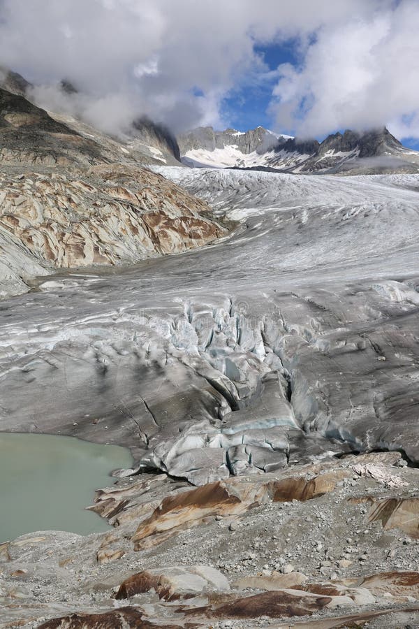 Rhone Glacier in the Swiss Alps. Switzerland Stock Photo - Image of ...