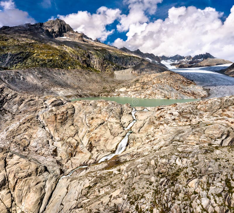 Rhone Glacier, Source of Rhone at Furka Pass in Switzerland Stock Image ...
