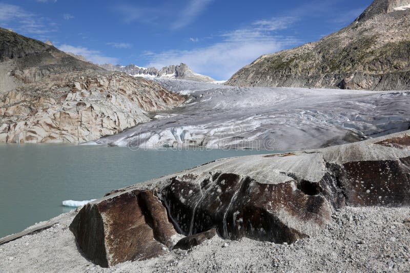 Rhone Glacier in Switzerland Covered with Fleece Against Melting Stock ...