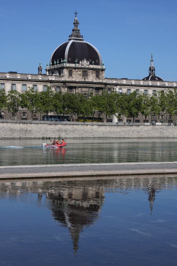 The Rhone in Lyon 3 stock photo. Image of building, reflection - 7435858