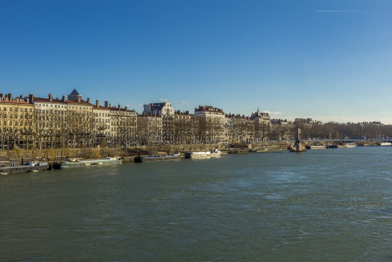 Rhone river Lyon France stock photo. Image of france - 40938590