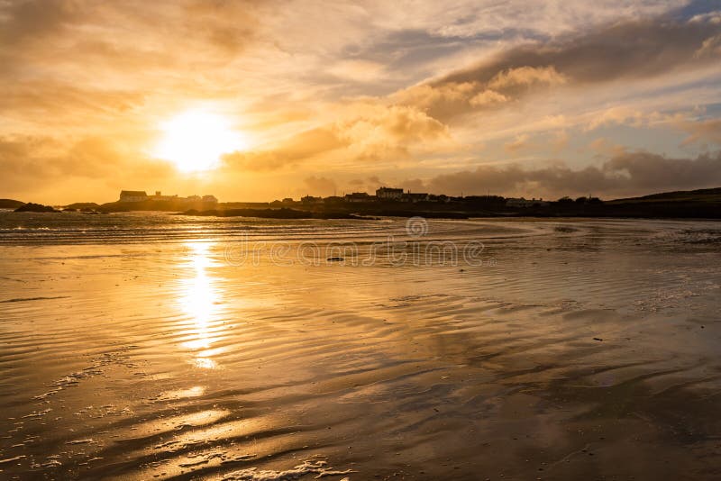 Rhoscolyn beach at sunrise stock image. Image of sunrise - 268004463