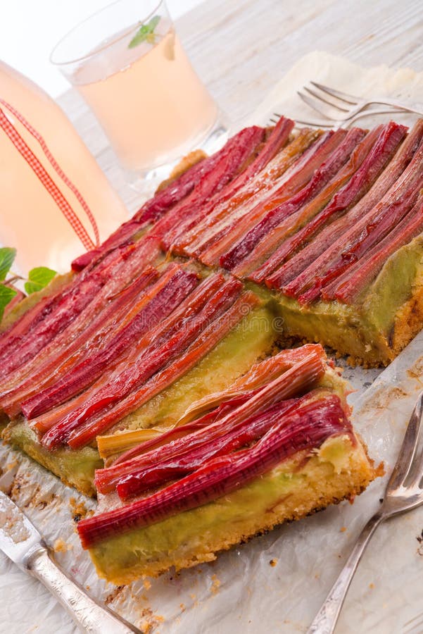 Rhubarb cake stock photo. Image of pastry, rhubarb, baking - 41056448