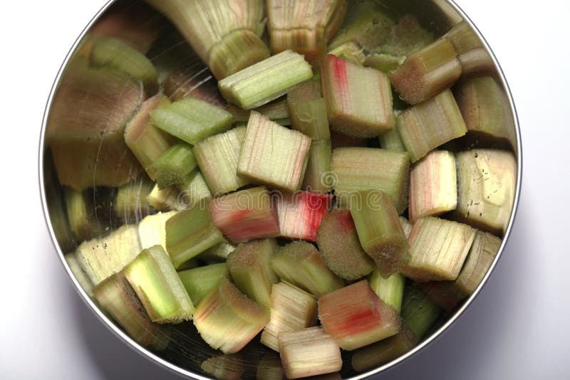 Rhubarb Freshly Cut for a Meal Stock Photo - Image of cook, dessert ...