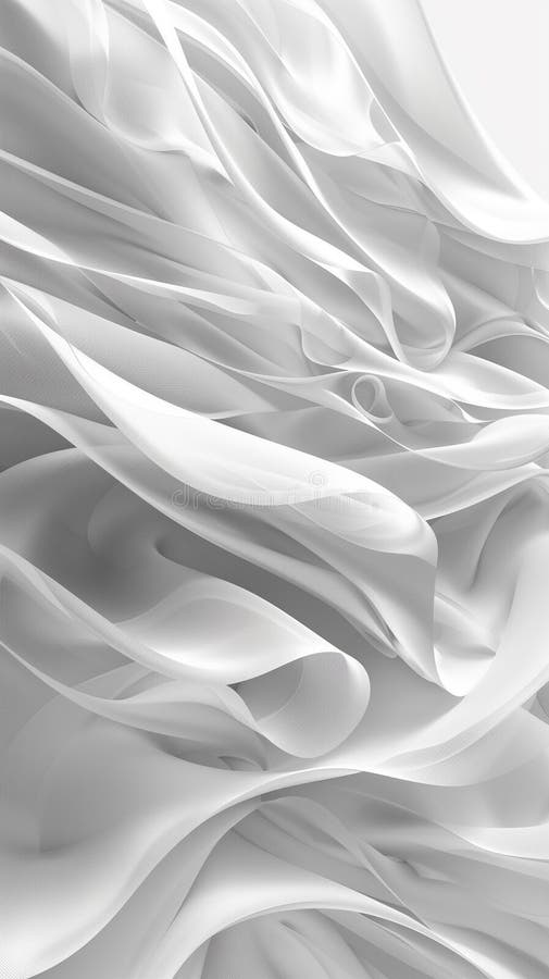 Rhythm Abstract Wave Composition, Where White Curves Undulate Against a ...