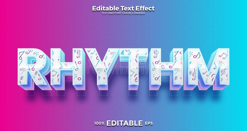 Rhythm Editable Text Effect in Modern Trend Style Stock Vector ...