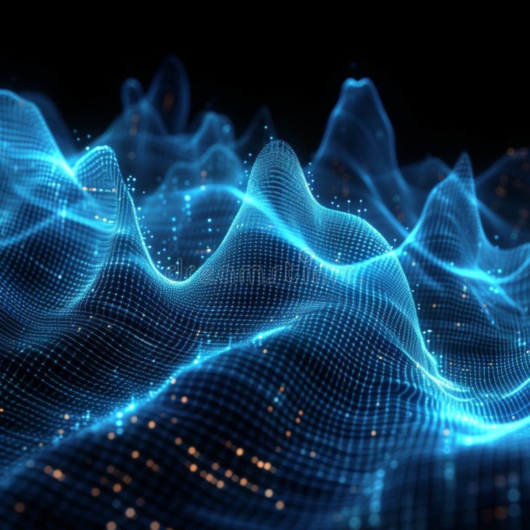 Rhythmic Blue Wave Pattern Captures the Essence of a Pulsating ...