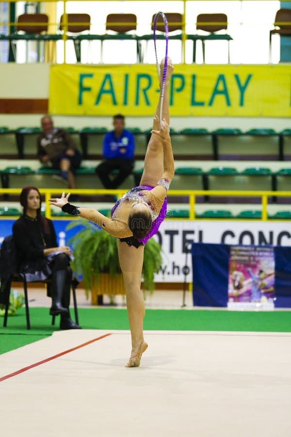 Athlete Performing Her Hoop Routine Editorial Photography - Image of ...