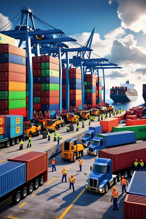 The Rhythmic Hum of Activity at the Port, a Symphony of Movement and ...