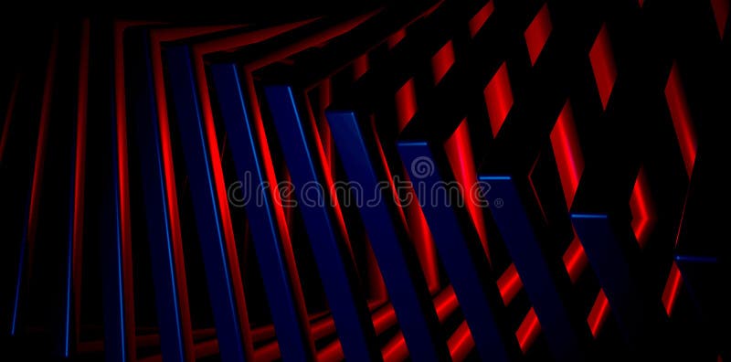 Rhythmic Lines: Red and Blue Light Symphony Stock Illustration ...