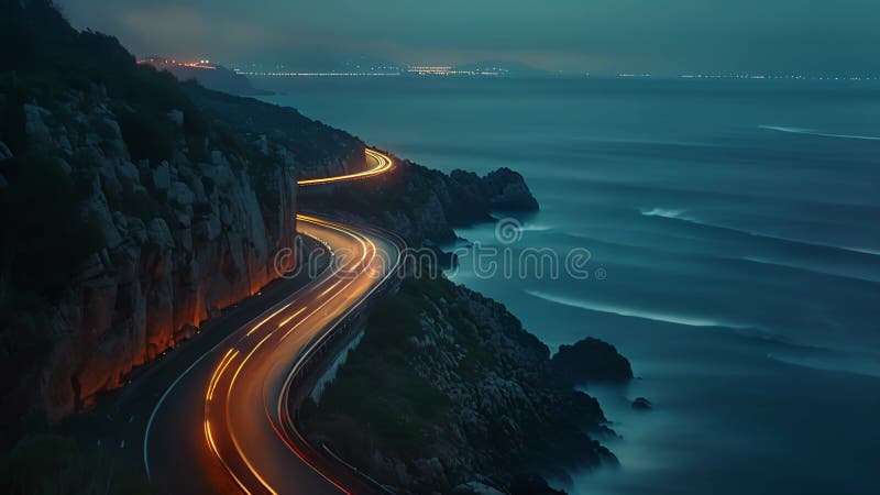 The Rhythmic Movements of Cars Along the Winding Road Create a ...
