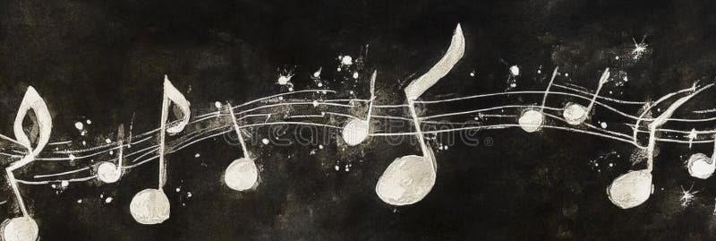 Rhythmic Musical Notes Flowing on a Dark Backdrop Stock Illustration ...