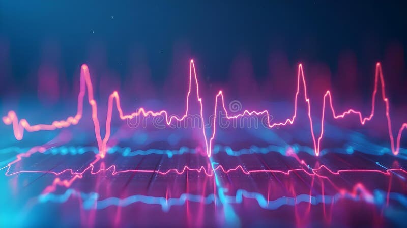 Rhythmic Pulse: Artistic ECG Waveform Visualization. Concept Artistic ...