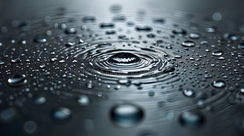 A Rhythmic Raindrop Ripple Effect on a Glass Surface Stock Illustration ...