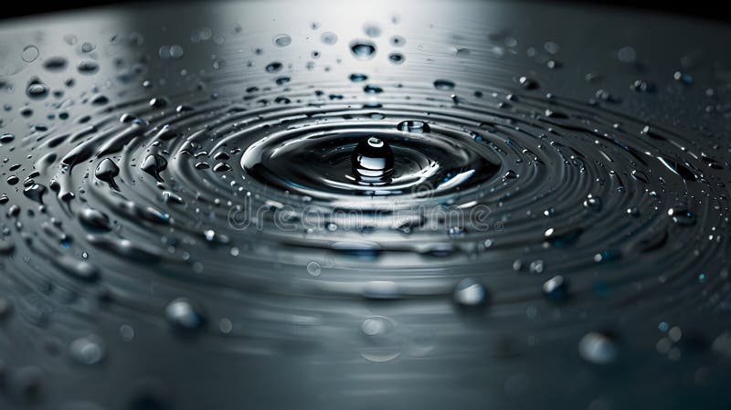 A Rhythmic Raindrop Ripple Effect on a Glass Surface Stock Illustration ...