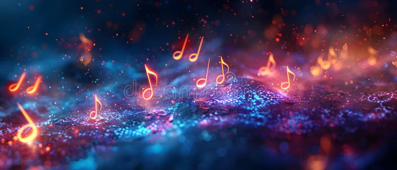 Rhythmic Vibes in Neon - a Symphony of Lights and Notes. Concept Neon ...