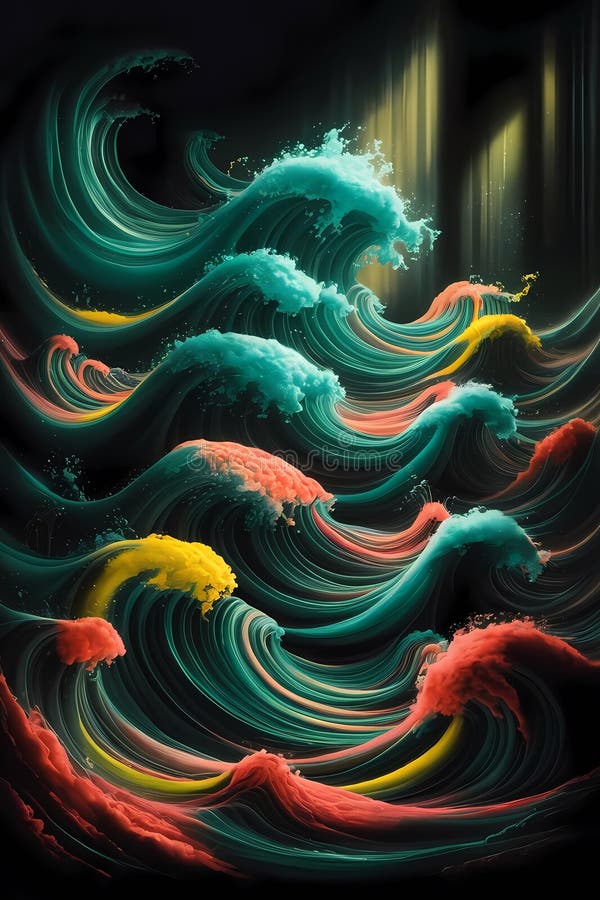 Rhythmic Waves in Abstract Patterns Stock Illustration - Illustration ...