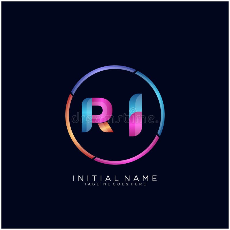 RI Letter Logo Icon Design Template Elements Stock Vector ...