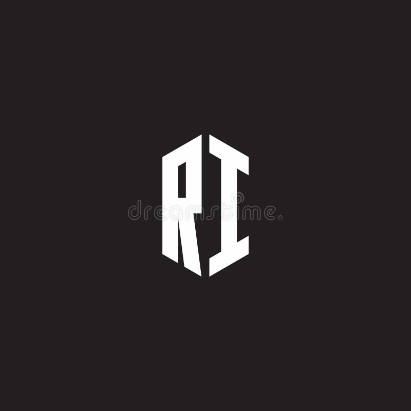 RI Logo Monogram with Hexagon Shape Style Design Template Stock Vector ...