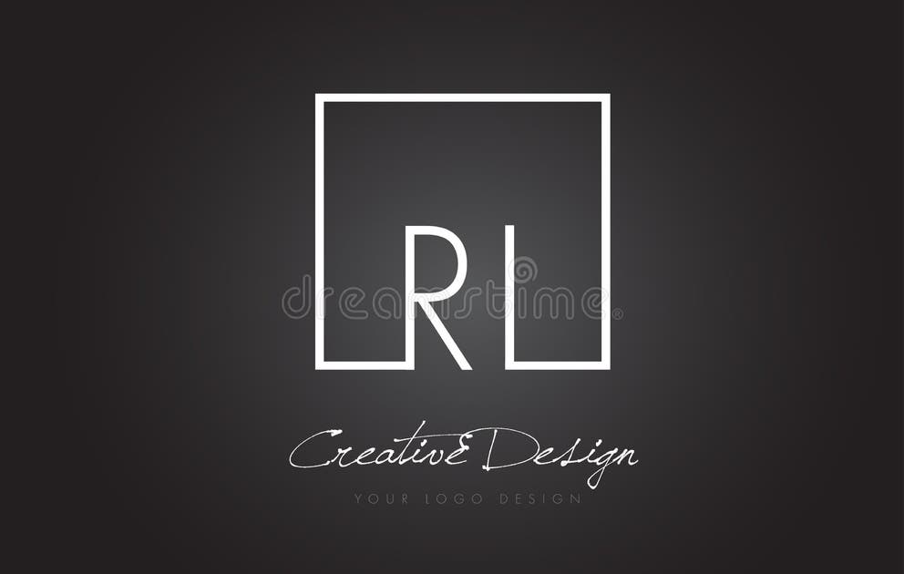 RI Square Frame Letter Logo Design with Black and White Colors. Stock ...