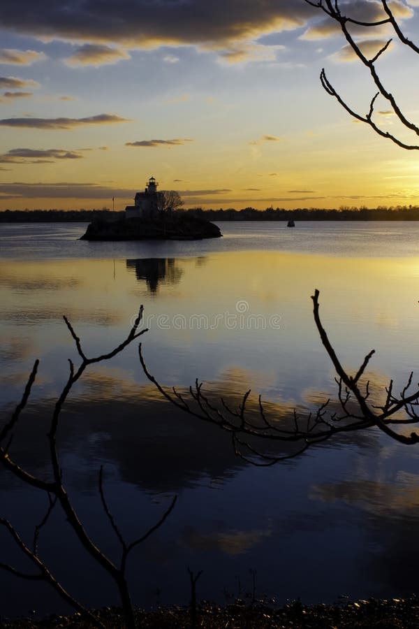 RI Sunset Lighthouse stock image. Image of seascape, lighthouse - 17251159