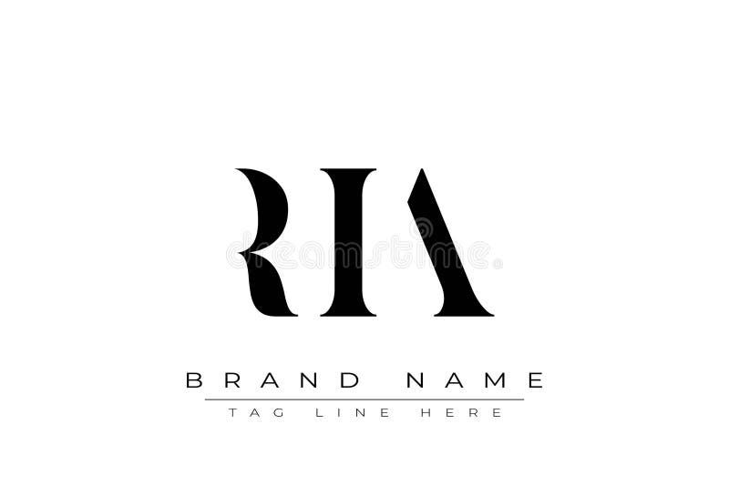 RIA Abstract Letter Logo Design Stock Vector - Illustration of symbol ...