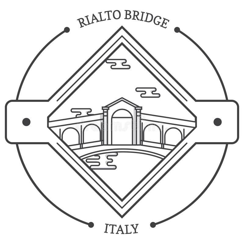 Rialto Bridge. Vector Illustration Decorative Design Stock Illustration ...