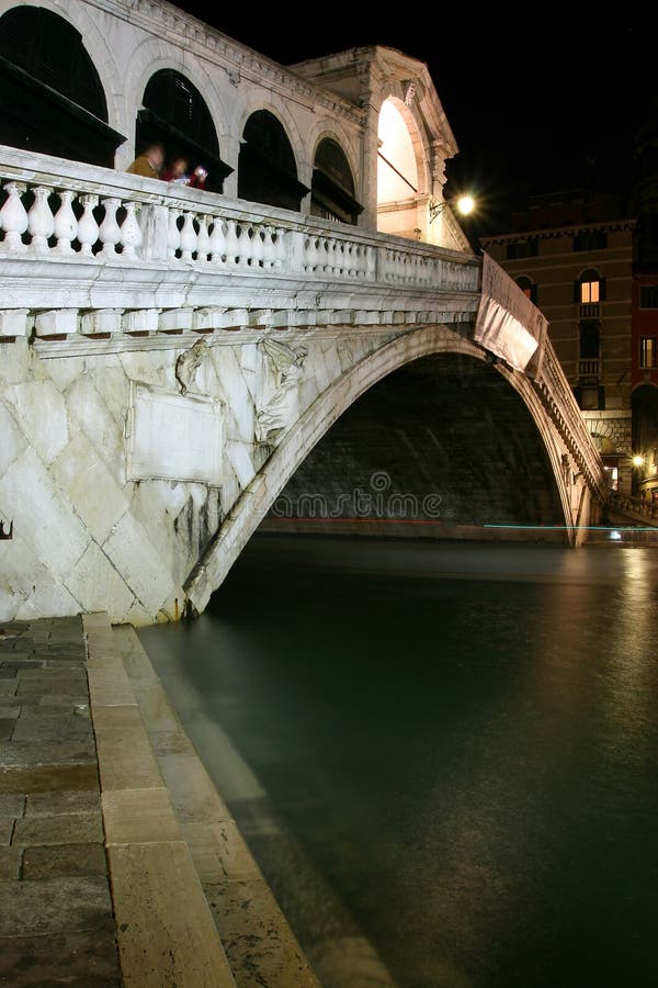 Rialto Bridge, Venice at Night Stock Photo - Image of europe, night ...