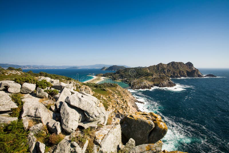 Canelas Beach in the Rias Baixas in Pontevedra Stock Photo - Image of ...