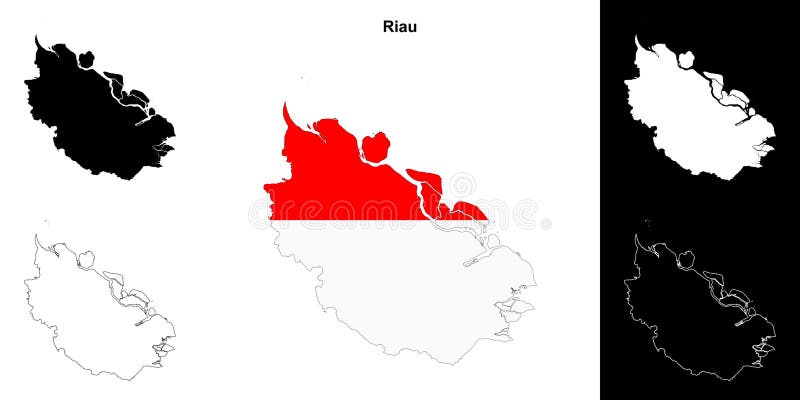 Riau outline map stock vector. Illustration of design - 323662349